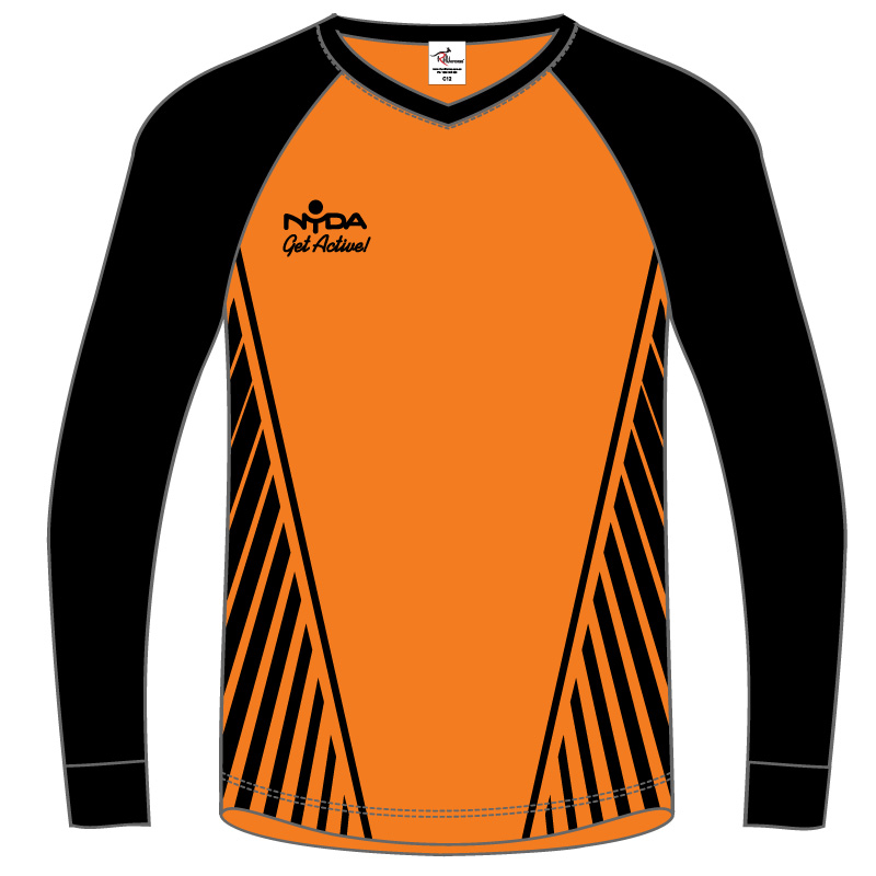 NYDA Xplode Goal Shirt - Orange Black XS - RHSports Catalogue