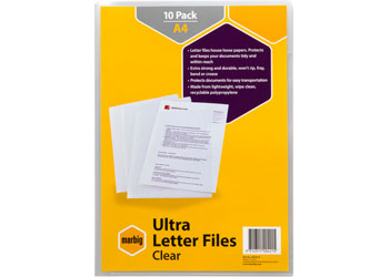 Marbig File A4 Letter Clear – PK 10 - MTA Catalogue