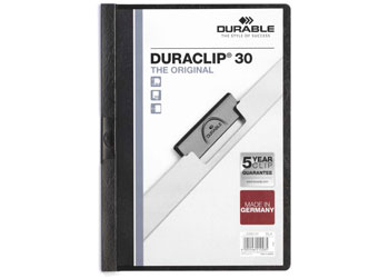 Duraclip Document File A4 30Sht Black - MTA Catalogue