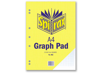 Spirax 802 A4 Graph Pad 2mm Grid – 25 Leaf - MTA Catalogue