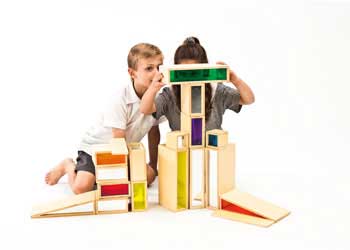 Natural Spaces – Mirror & See Through Coloured Large Blocks – 18 pieces ...