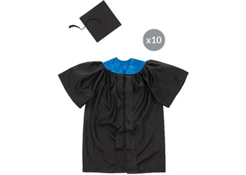 Graduation Gown & Cap Blue Small – Set of 10 - MTA Catalogue
