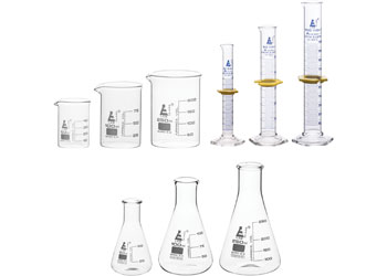 Mixed Glassware Storage Set of 9 – Beakers, Conical Flasks, Measuring ...