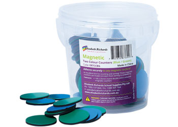 Magnetic Two Colour Counters 25Mm Blue & Green - MTA Catalogue
