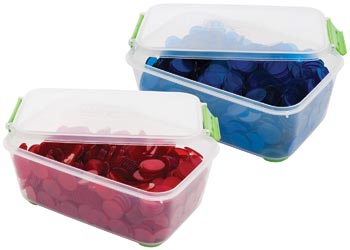 Clear Red and Blue 21mm Counters 40 Pieces - MTA Catalogue