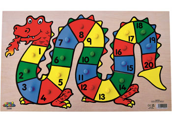 Dragon Numbers Peg Puzzle 20pc - MTA Catalogue