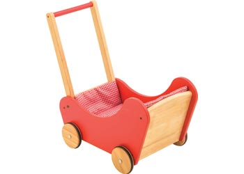 Red Wooden Doll Buggy - MTA Catalogue