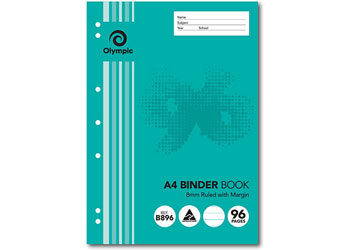 Olympic Binder Book A4 8mm Ruled 96pg - MTA Catalogue