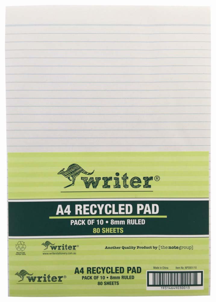 Recycled Office Pad Ruled A4 80 Sheet - MTA Catalogue