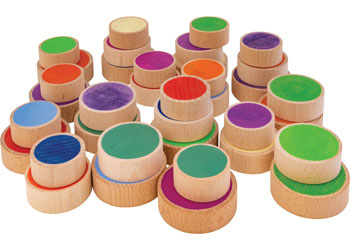 Coloured Wooden Discs – 36 pieces - MTA Catalogue