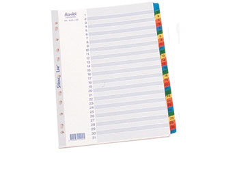 Bantex Indices White A4 Coloured 1-31 Tab - MTA Catalogue