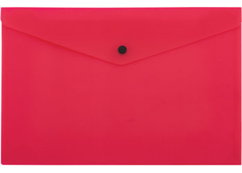 Document Wallet A4 Button Close Red - MTA Catalogue