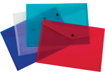 Document Wallet A4 Button Close Red - MTA Catalogue