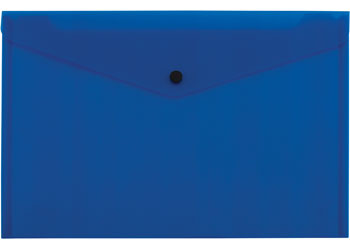 Document Wallet A4 Button Close Blue - MTA Catalogue