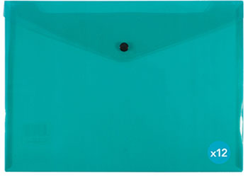 Document Wallet A4 Button Close Green Pack of 12 - MTA Catalogue