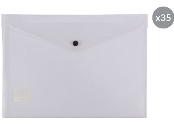 Document Wallet A4 Button Close Clear – Pack of 35 - MTA Catalogue