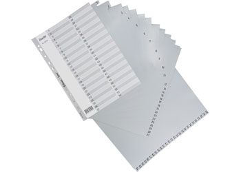 Bantex Indices Grey PP A4 1-54 Tab - MTA Catalogue