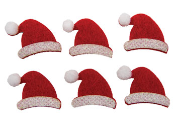 Felt Santa Hat Stickers – Pack of 10 - MTA Catalogue