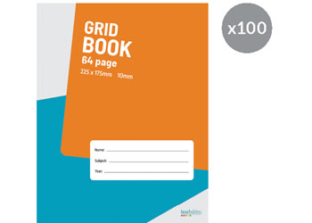 Teachables Exercise Book 225 x 175mm 10mm Grid 64p – Pack of 100 - MTA ...