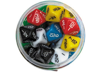 10-Sided Fraction Dice Set 1 – 50pc in Jar - MTA Catalogue