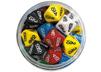 10-Sided Fraction Dice Set 2 – 50pc in Jar - MTA Catalogue