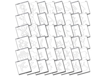 Pattern Blocks Workcards B&W – 24 pieces - MTA Catalogue