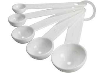 Measuring Spoons White – 5 piece - MTA Catalogue