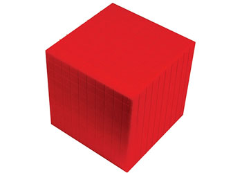 Base Ten MAB Cube Plastic – Red 10x10x10cm – Each - MTA Catalogue