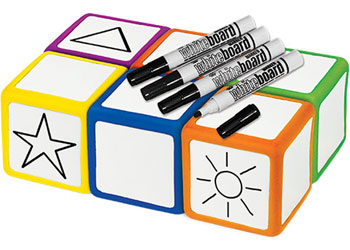 Dice Write On/Off 6 Face With Markers – 10 Pieces - MTA Catalogue