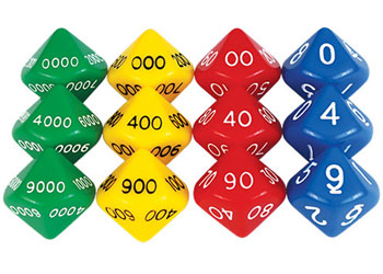 Dice: Place Value Jumbo – 12 pieces - MTA Catalogue