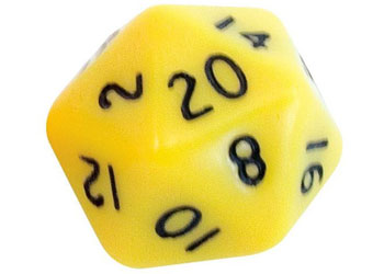 Dice: 20 Face Solid 50p - MTA Catalogue