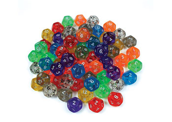 Dice: 12 Face 1-12 Polyhedra Gem – each - MTA Catalogue
