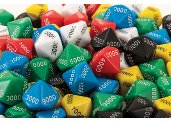 Dice: 10 Face 0000-9000 50p - MTA Catalogue