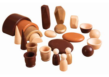 Wooden Loose Parts – Brown Blocks – 23 pieces - MTA Catalogue