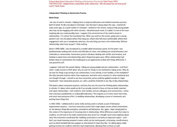 Independent Thinking On Restorative Practice - MTA Catalogue