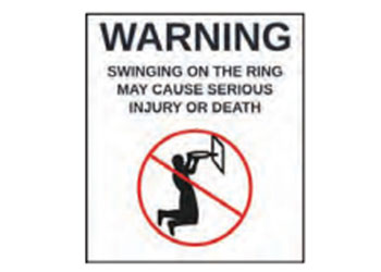 Basketball Backboard Warning Sticker - MTA Catalogue