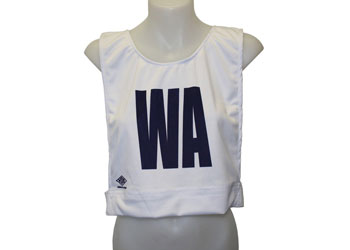 Netball Bibs Senior – White & Navy - MTA Catalogue