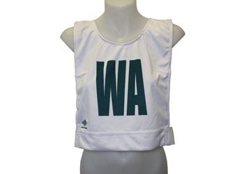 Netball Bibs Senior – White & Bottle - MTA Catalogue