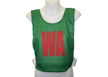 Netball Bibs Junior – Emerald & Red - MTA Catalogue