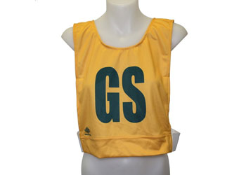 Netball Bibs Junior – Gold & Bottle - MTA Catalogue