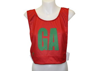 Netball Bibs Junior – Red & Emerald - MTA Catalogue