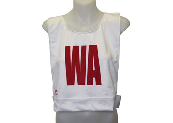Netball Bibs Junior – White & Red - MTA Catalogue