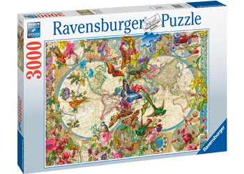 MB Catalogue: Ravensburger Flora & Fauna World Map Puzzle 3000 Pieces